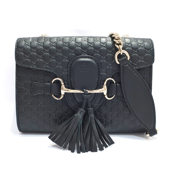 Gucci | Bags | Gucci Chain Shoulder Bag Emily Micro Guccisima Black ...
